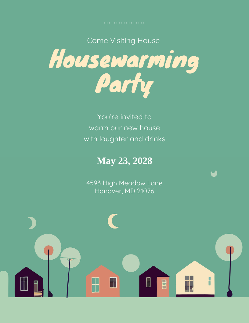 Green Pastel Housewarming Invitation Party