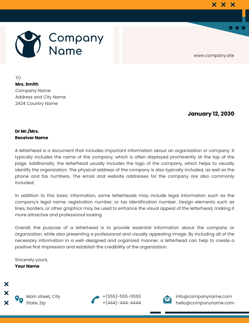 White Modern Classic Cool Letterhead Template