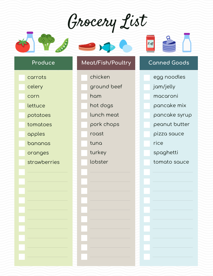 Grocery List Paper Stationery Lifepharmafze