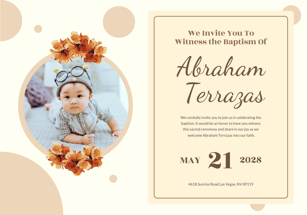 Circle Pastel Baptism Card