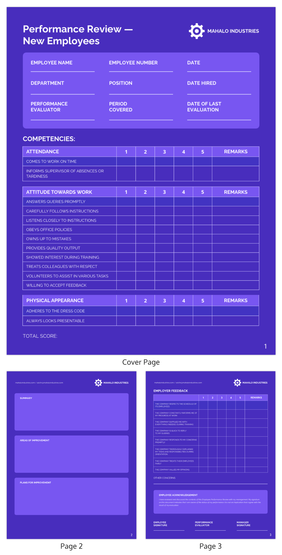 Work Performance Review Examples