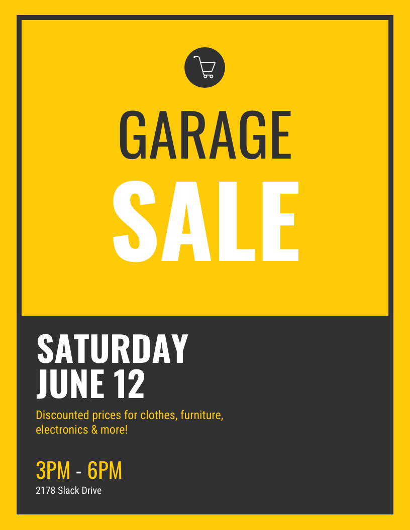 Garage Sale Poster Template Free Printable Form Templates And Letter
