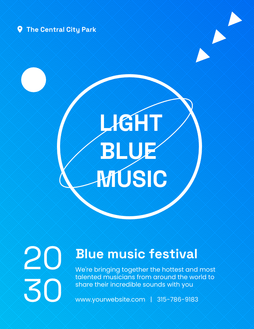 Blue Simple Music Festival Poster Template