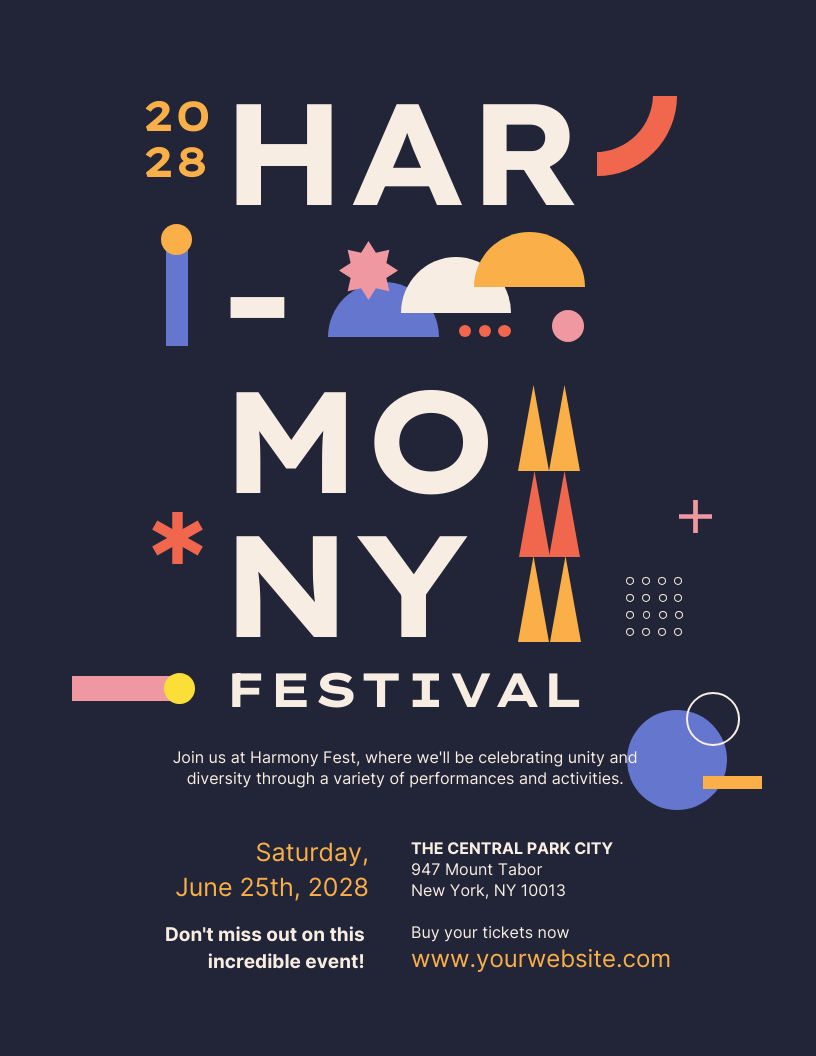 Dark Colorful Event Festival Poster Template