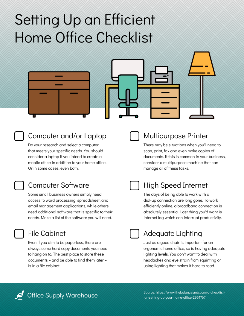 Home Office Checklist Template Venngage