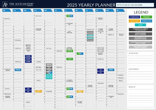 2025 ACCELERATOR PROGRAM CALENDAR