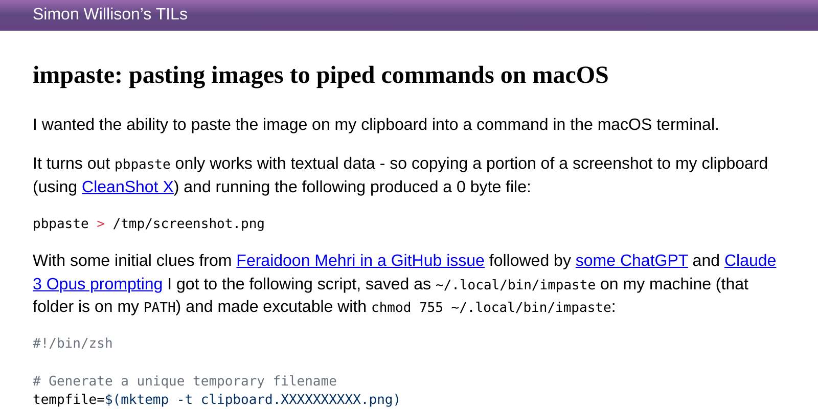 impaste: pasting images to piped commands on macOS | Simon Willison’s TILs