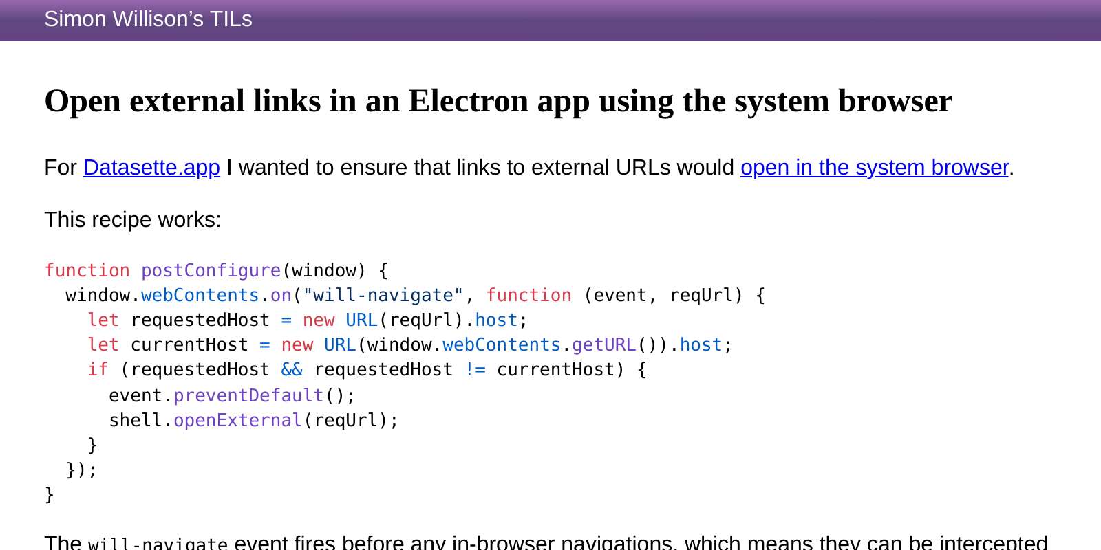 Open external links in an Electron app using the system browser | Simon ...