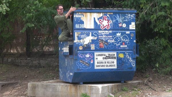 Professor Living Simply in 33 Sq. Ft. Dumpster Tiny House