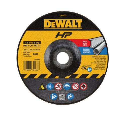 7 in x 1/16 in x 7/8 in DeWALT DW8427 Type 27 HP Cutting Wheel