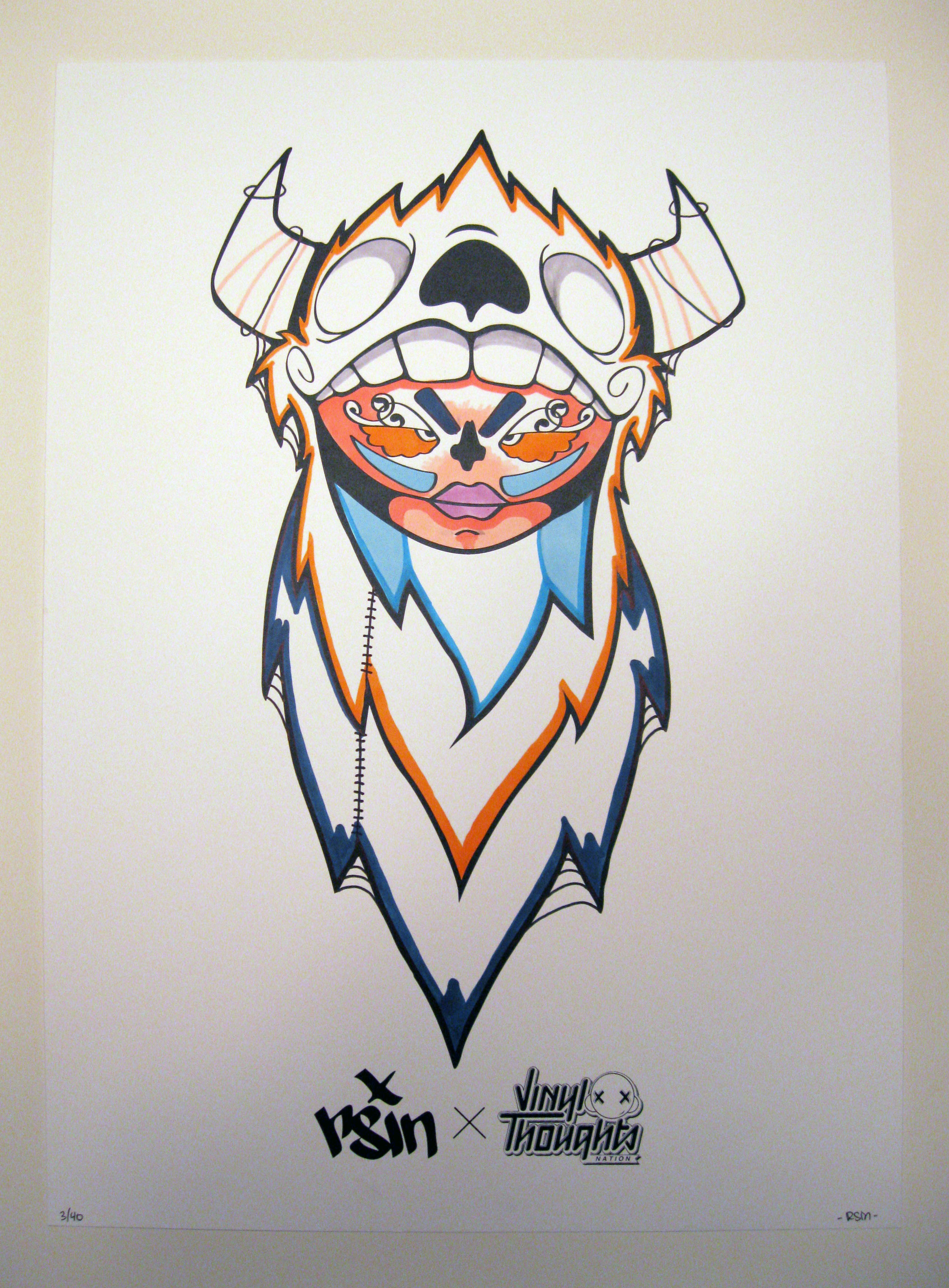 Rsin – hand inked screen print #3 Screenprint by... | Trampt Library