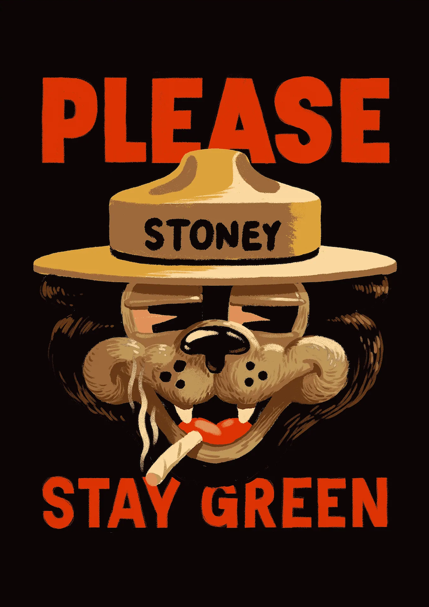 Stay green Screenprint by McBess (Matthieu Bessudo) | Trampt Library