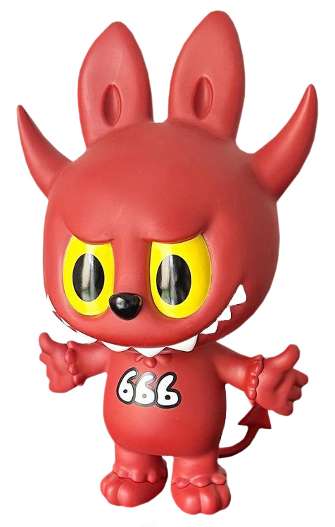 Red 666 labubu yellow eyes Labubu by Kasing Lung | Trampt Library