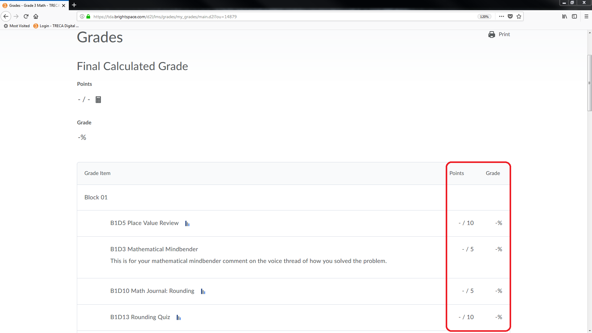 Checking Your Grades and Progress in Brightspace - TRECA