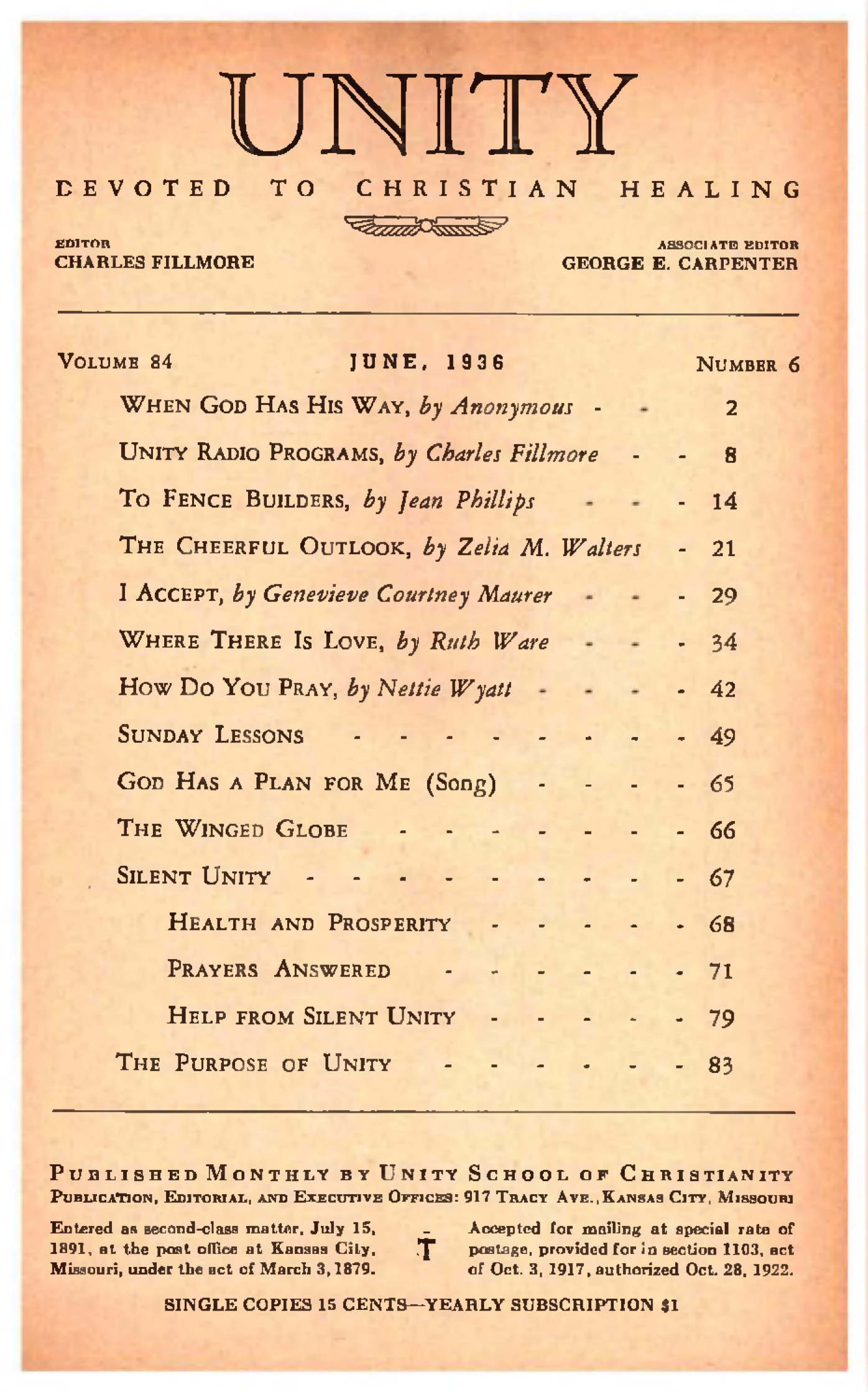 Unity Magazine June 1936 | Fillmore Faith