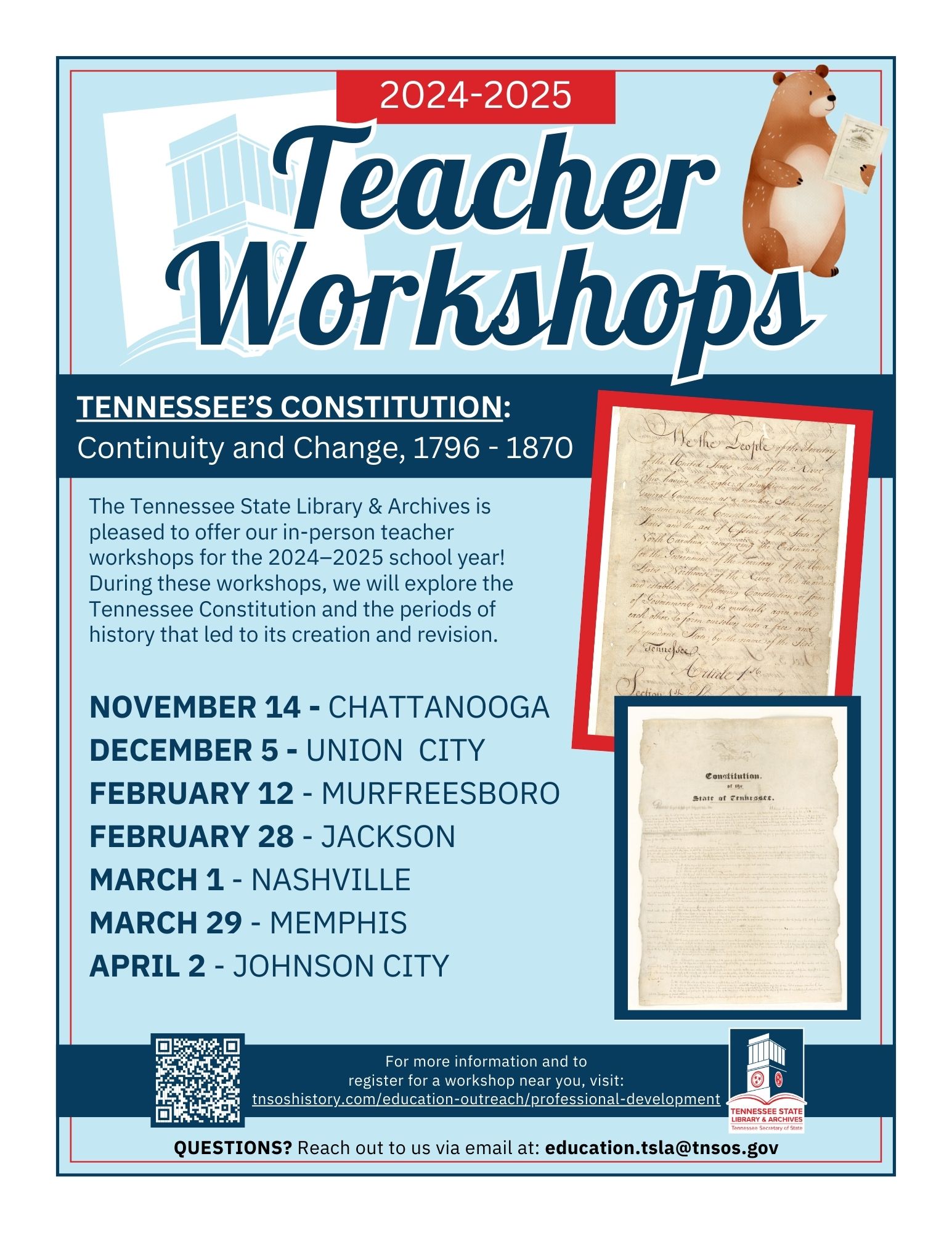 Education Outreach: Professional Development | A History of Tennessee ...