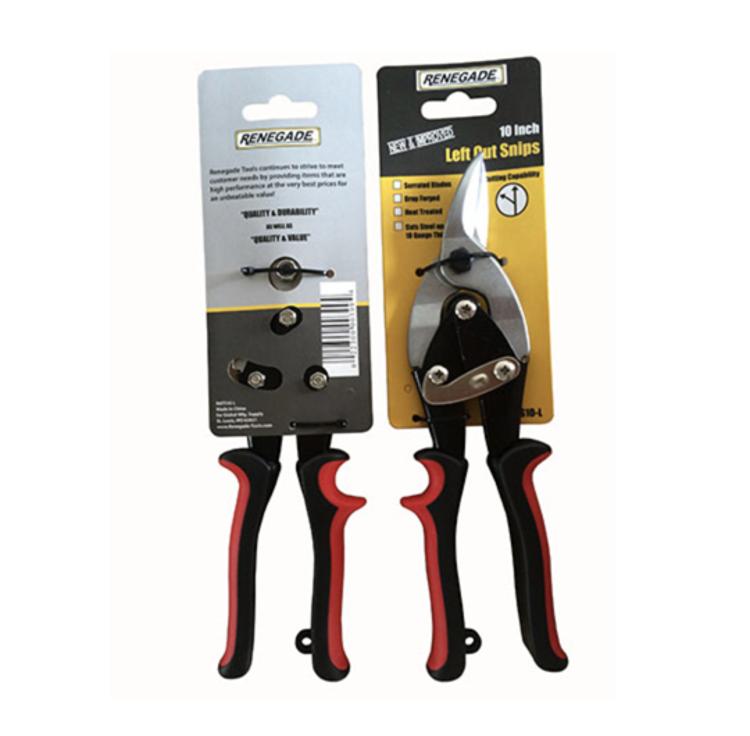 10 in Renegade Tools Left Cut Aviation Snips - Red at TSW