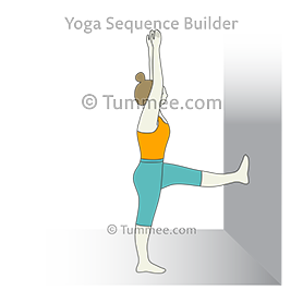 One Legged Volcano Pose At Wall (Eka Pada Urdhva Hastasana At Wall ...