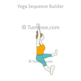 Seated Straddle Pose Hands Up Interlocked Yoga (Upavistha Konasana ...