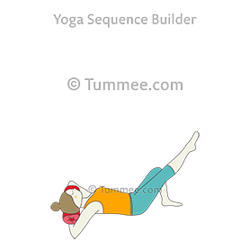 Supine Pose One Leg Raised Hands Clasped Under Head With Bolster Yoga ...