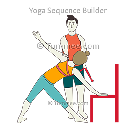 Triangle Pose With Chair And Assistance (Utthita Trikonasana With Chair ...