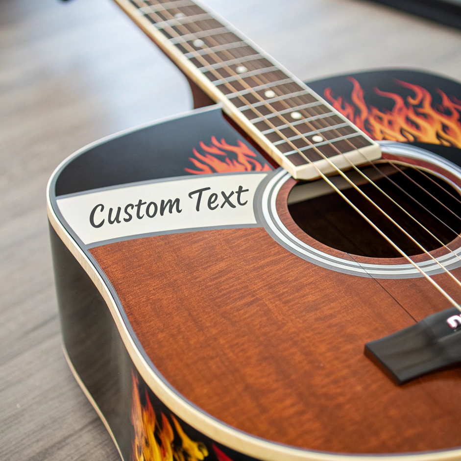 Acoustic Guitar Decals New - DTL Dry Transfer Letters