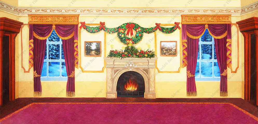 Victorian Parlor Christmas - C Backdrop Rentals | TheatreWorld®