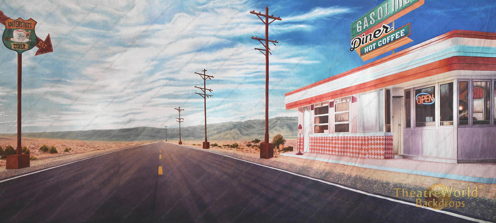 Highway Rest Stop Backdrop Rentals | TheatreWorld®
