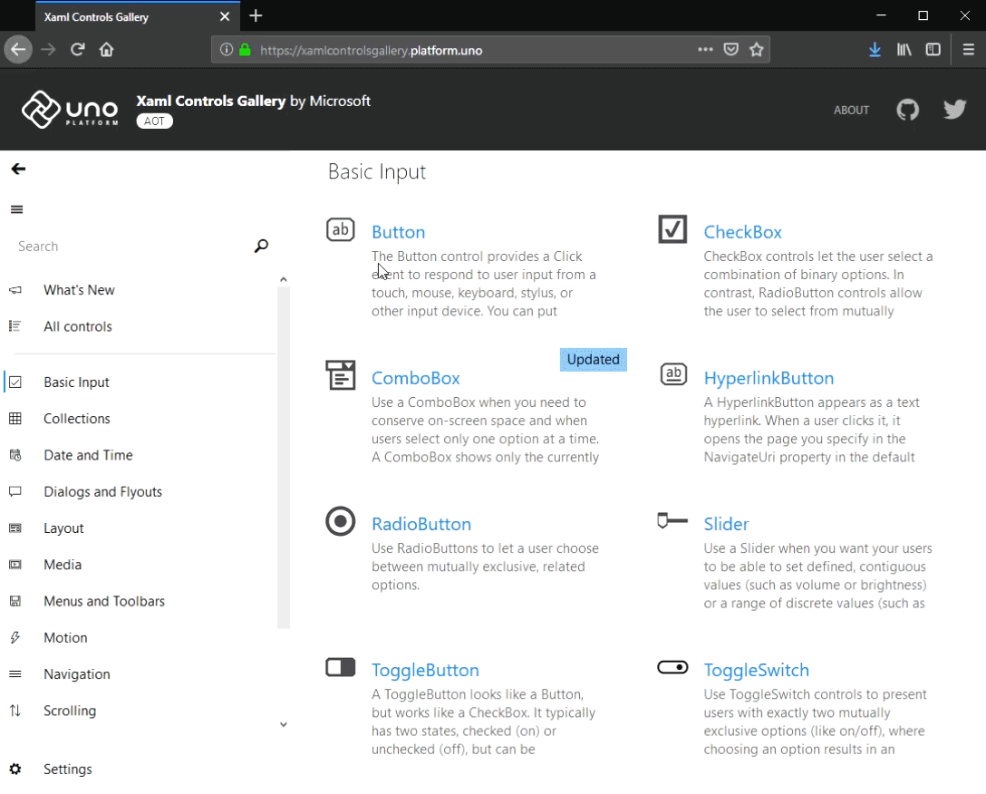 Code Samples - Uno Platform