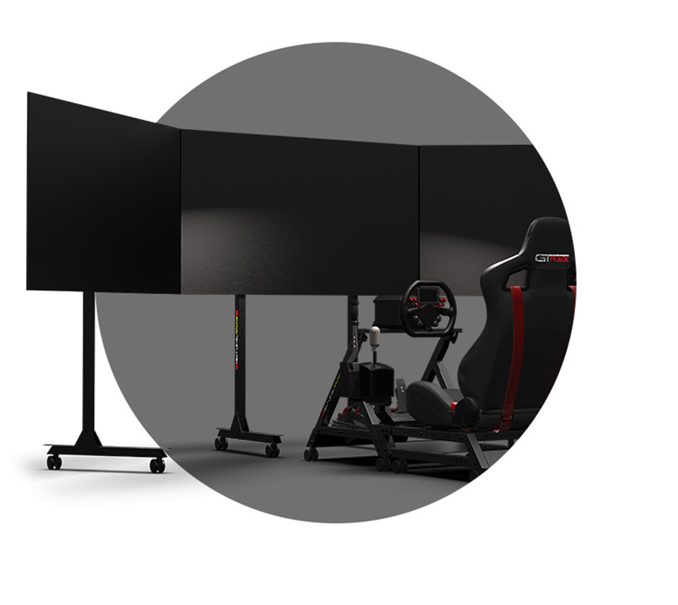 Next Level Racing Free Standing Triple Monitor Stand Supports 3 x 32- 65”