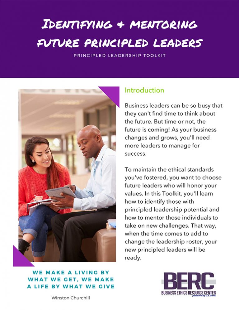 Identifying & Mentoring Future Principled Leaders - Business Ethics ...