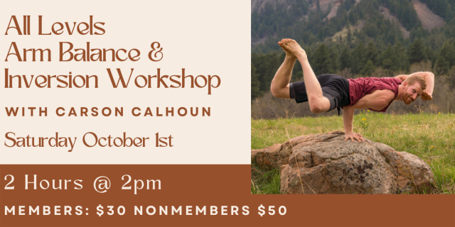 All Levels Arm Balance & Inversion Workshop with Carson Calhoun
