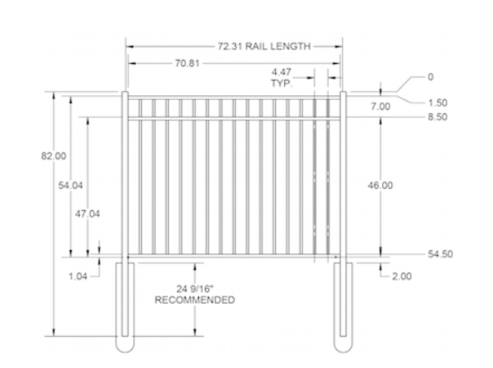Product Image: 4.5x6 Granite Drop Rail, Home, Black