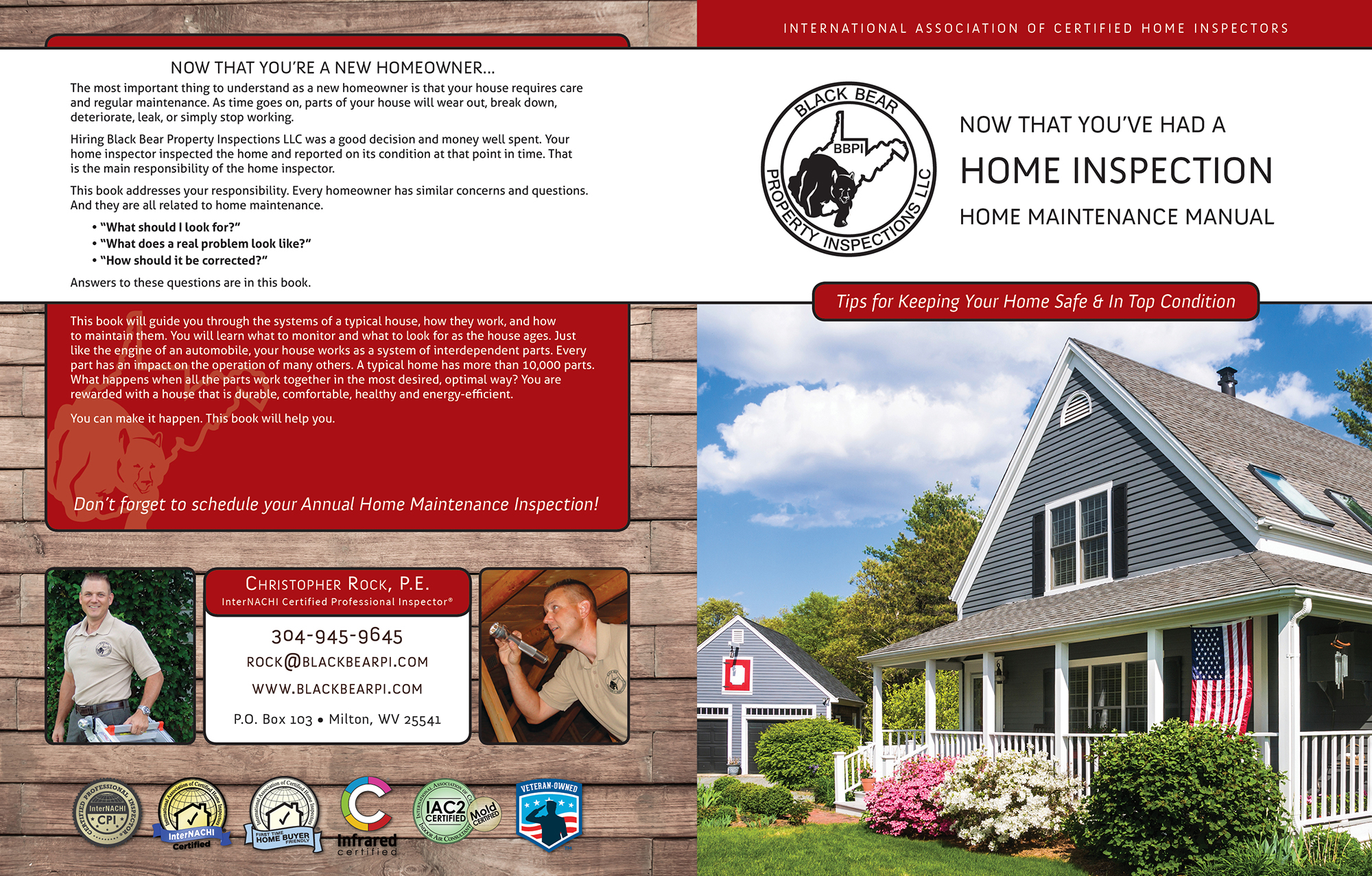 Custom Home Maintenance Book for Black Bear Property Inspections ...