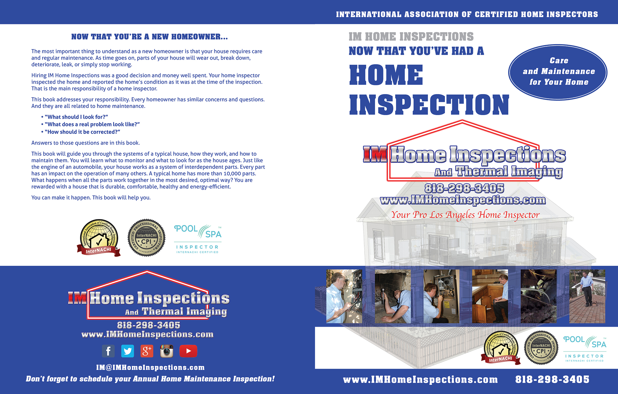 Custom Home Maintenance Book for IM Home Inspections - Inspection ...