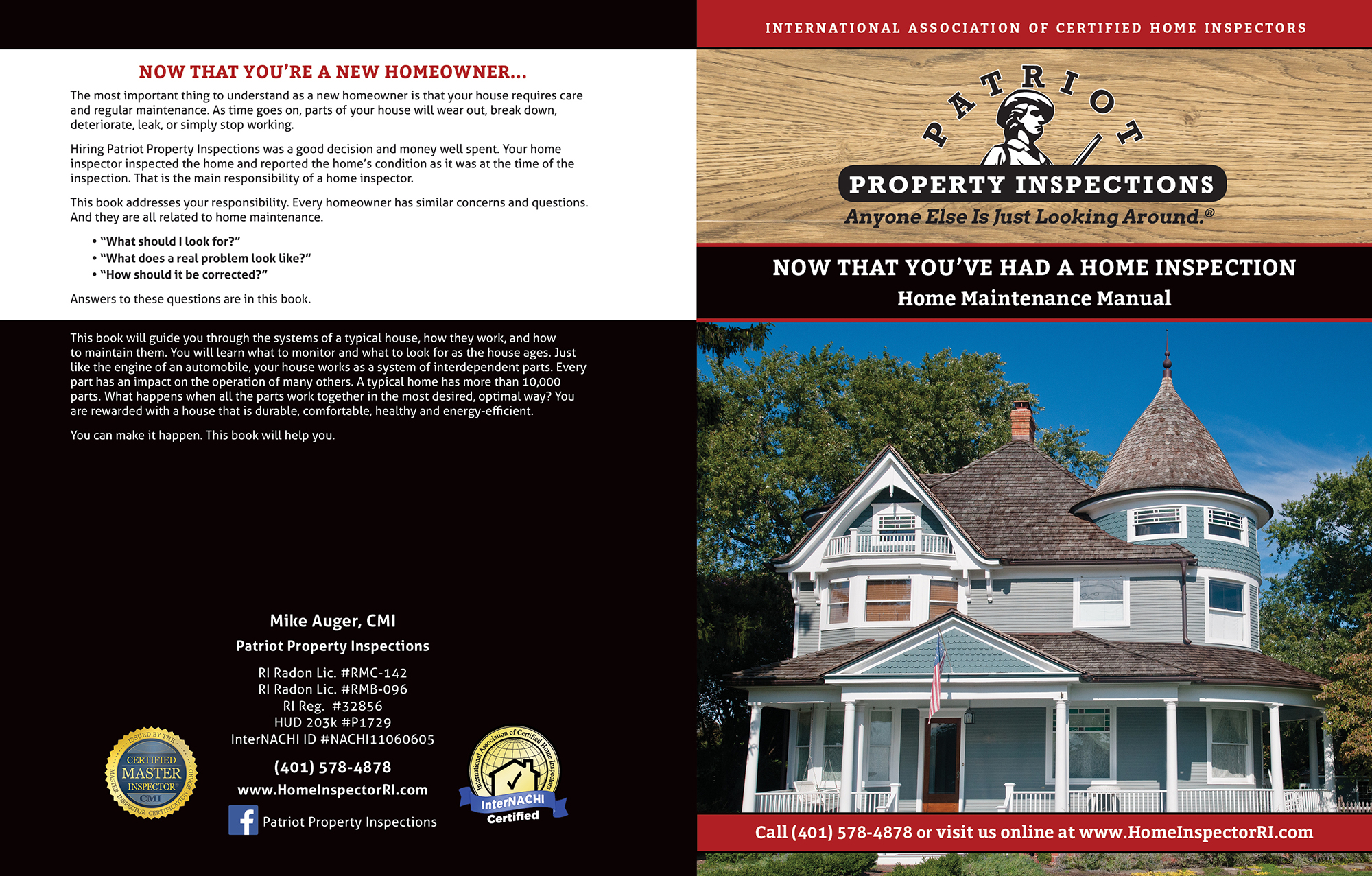 Custom Home Maintenance Book for Patriot Property Inspections ...