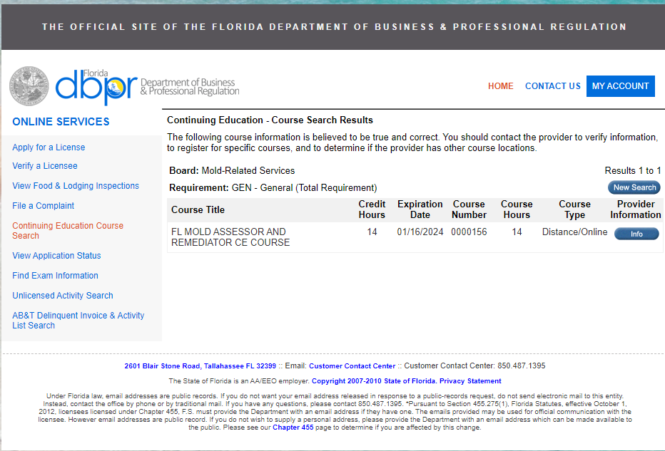 Free, Online Continuing Education for Florida Mold Assessors and Mold ...