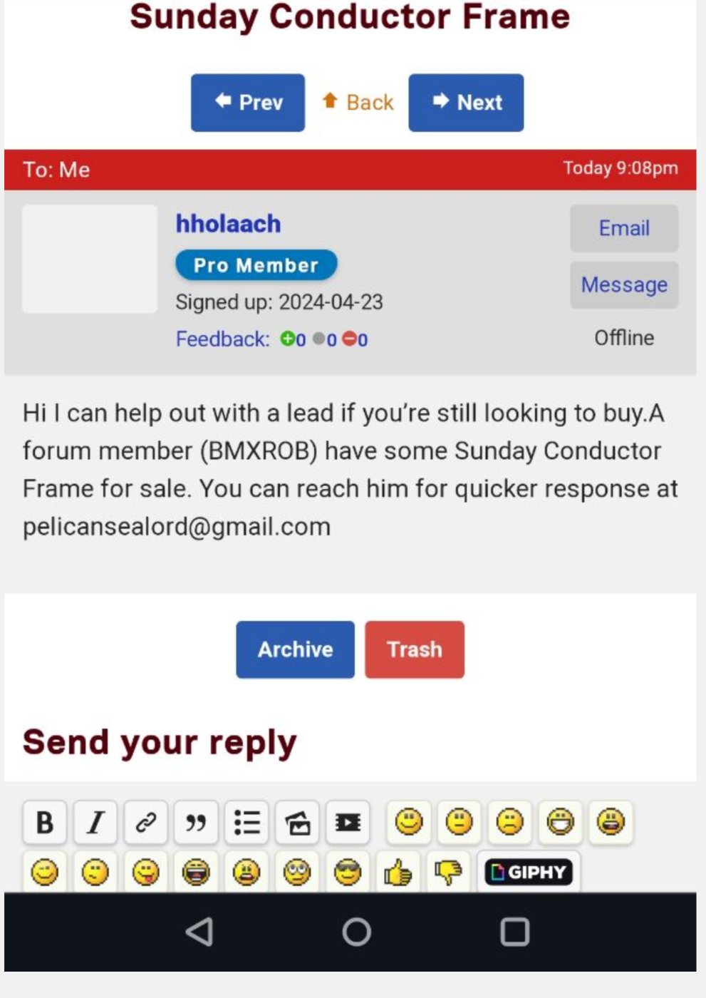 Scam Alert user hholaach - BMXmuseum.com Forums