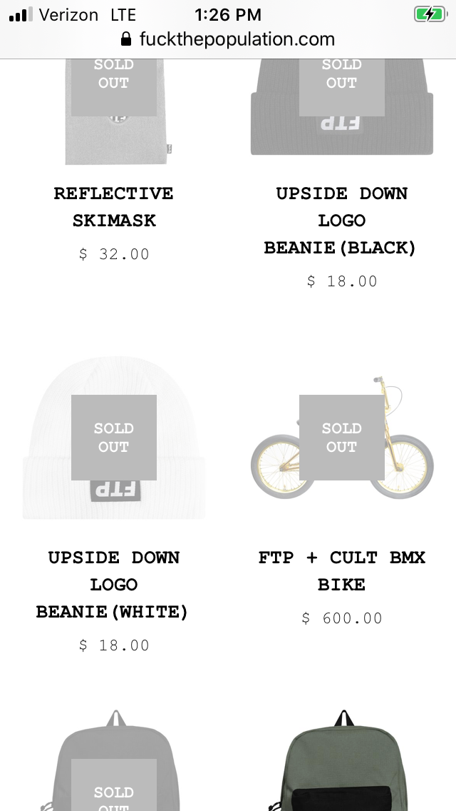 FTP (F*** The Population) Cult Collaboration Bike "Goldfinger ...