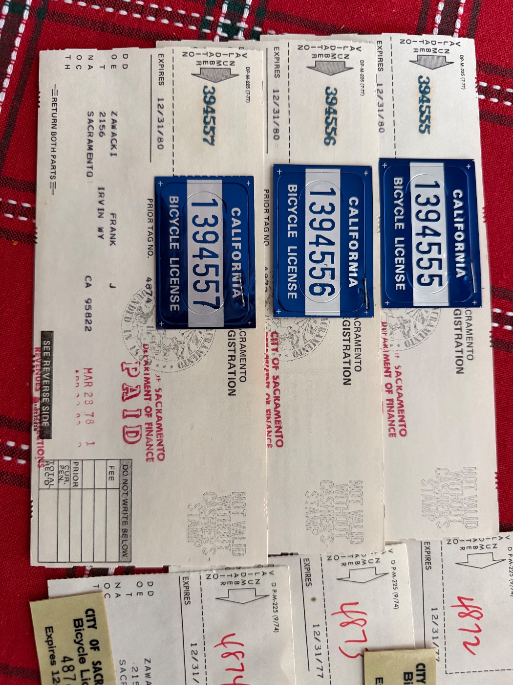 California bicycle license registration stickers - BMXmuseum.com Forums