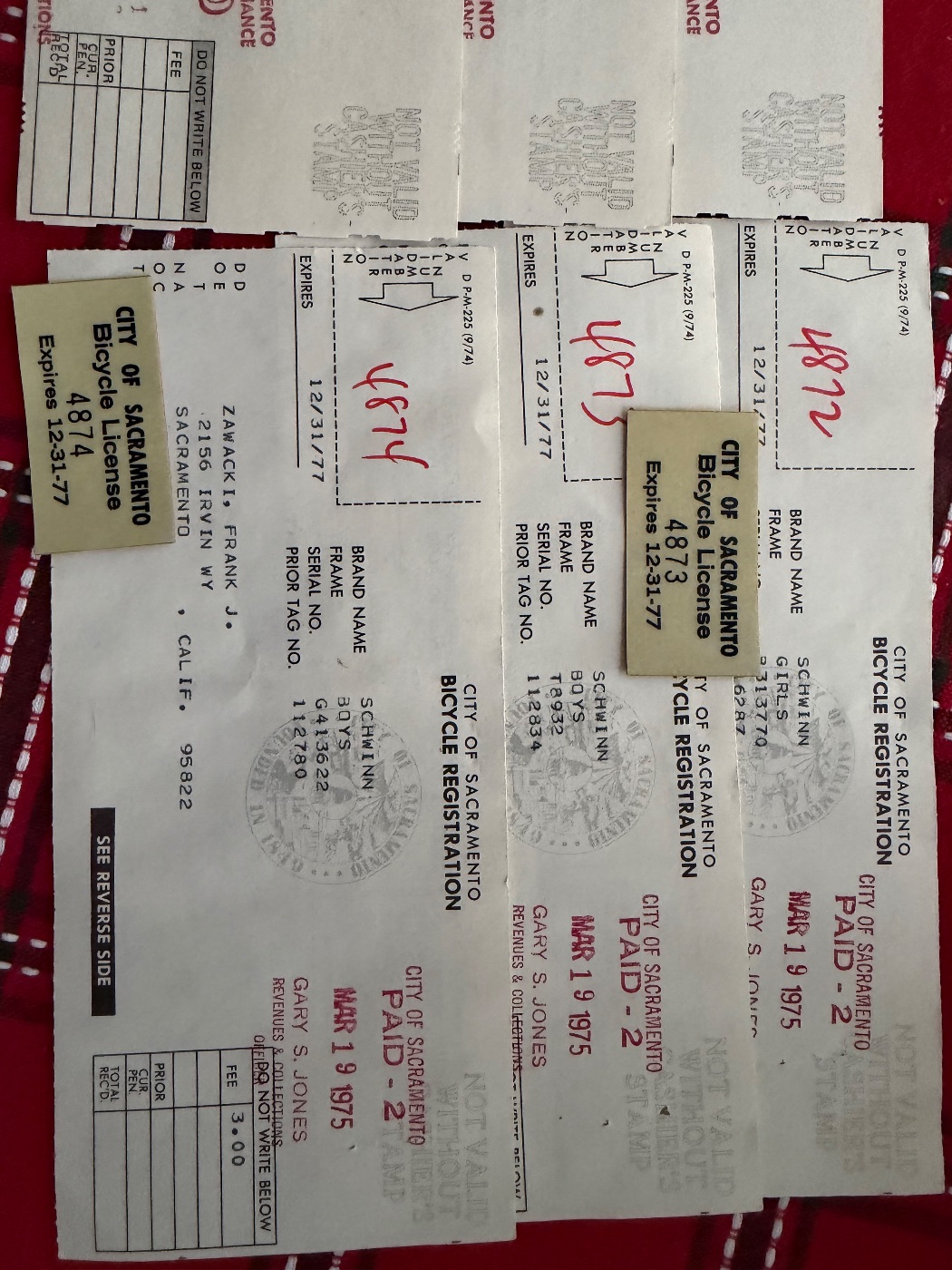 California bicycle license registration stickers - BMXmuseum.com Forums