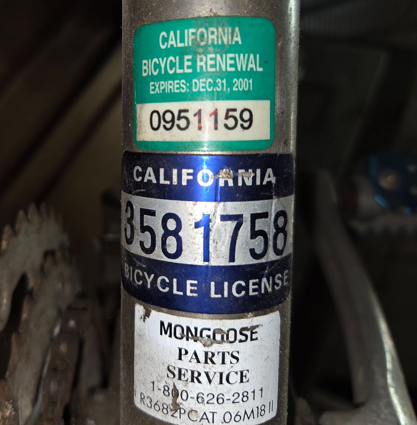 California bicycle license registration stickers - BMXmuseum.com Forums