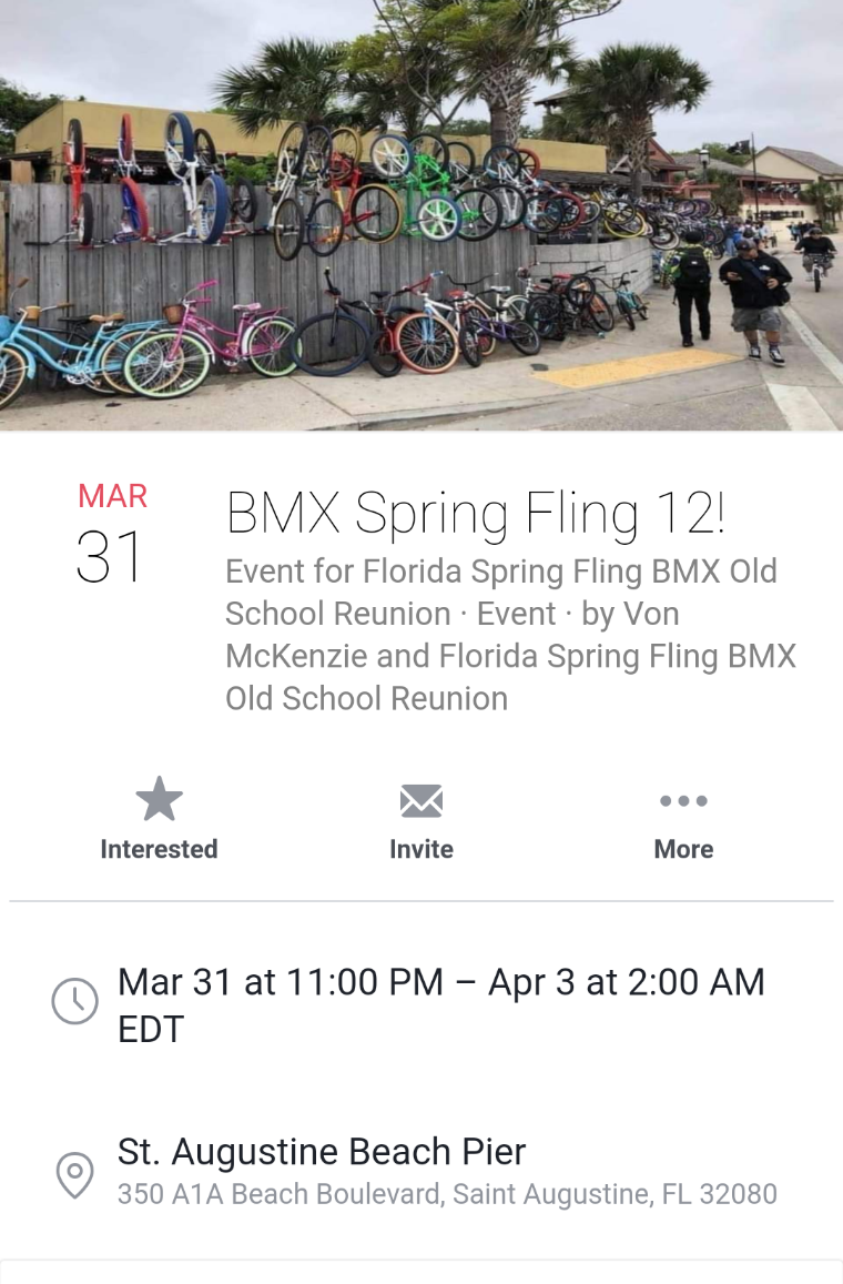 Spring Fling - St Augustine FL discussion & planning - BMXmuseum.com Forums