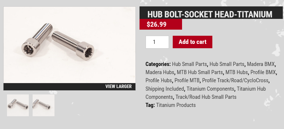 Replacement Profile Hub Bolts - BMXmuseum.com Forums