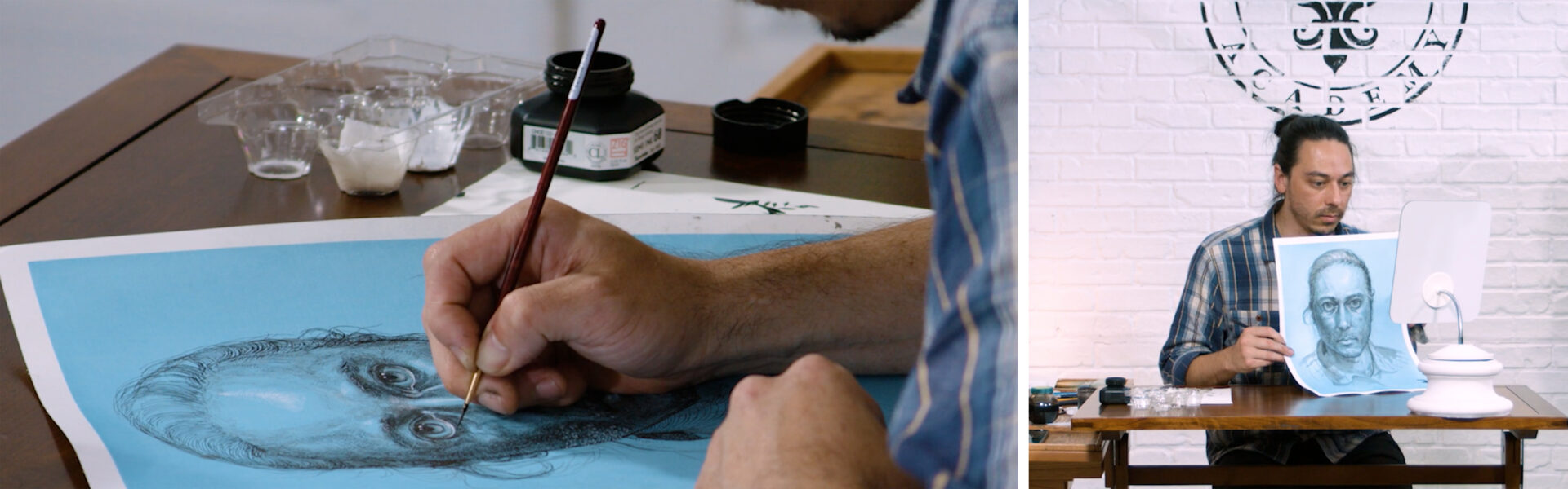 Drawing a Self-Portrait in Ink: Adding Details and Refining | New ...