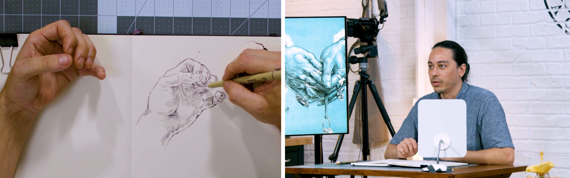 Drawing the Hands in Ink | New Masters Academy