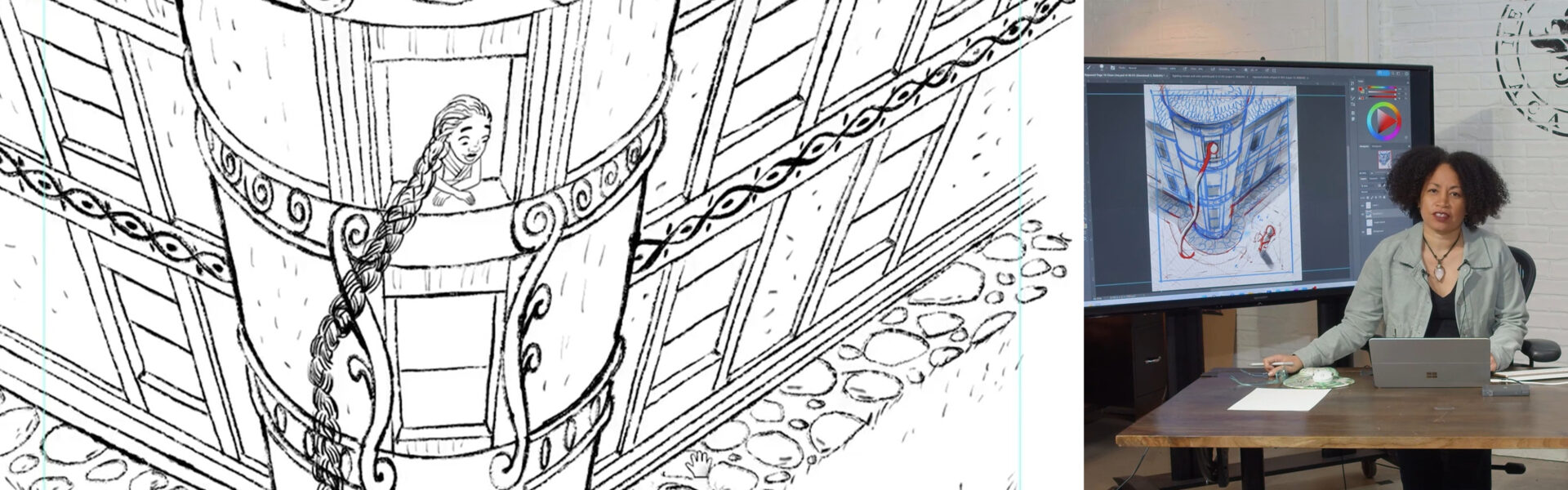 Refining the Line Work of a Picture Book Scene | New Masters Academy