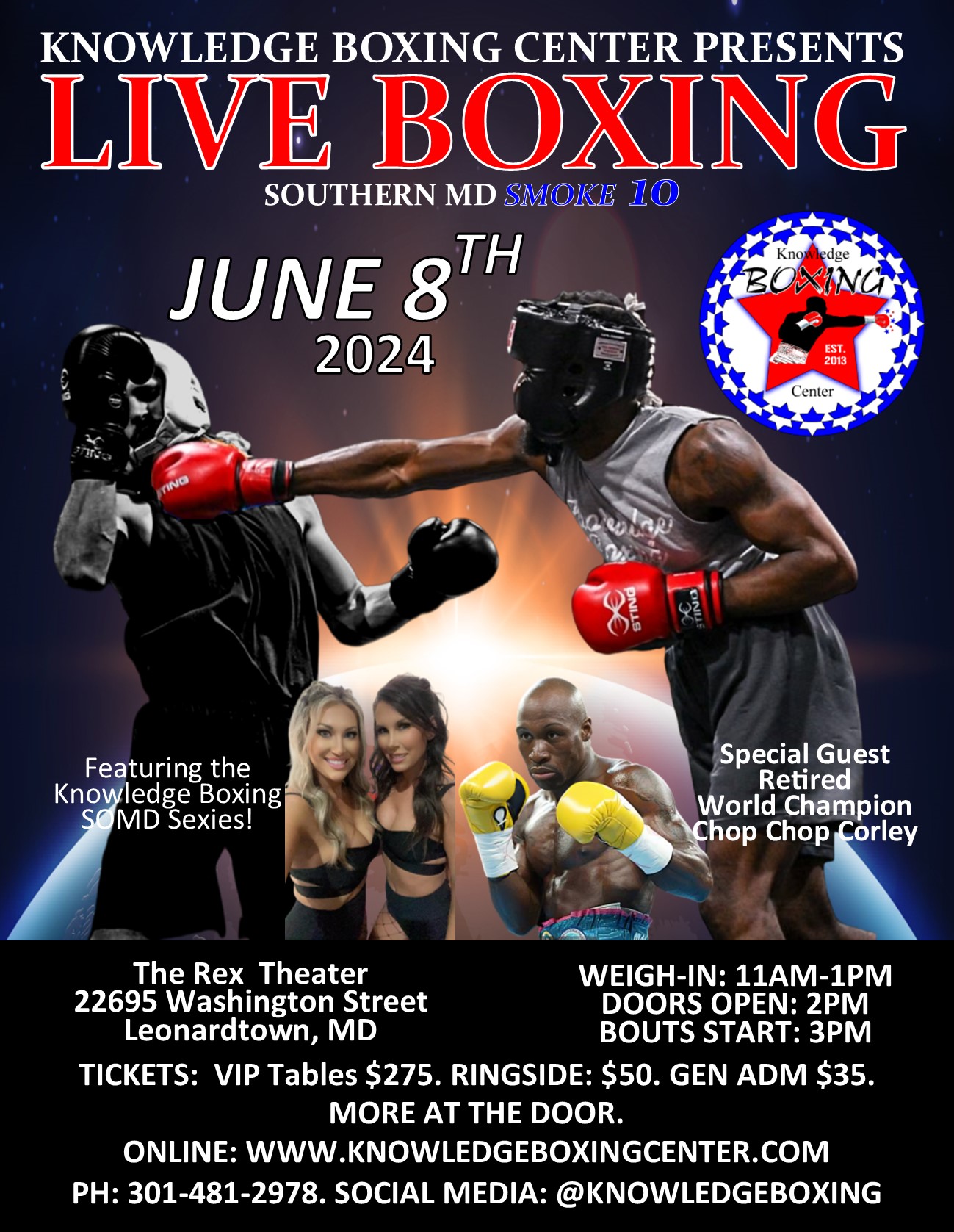 LIVE BOXING! present by Knowledge Boxing Center: SOMD Smoke 10!
