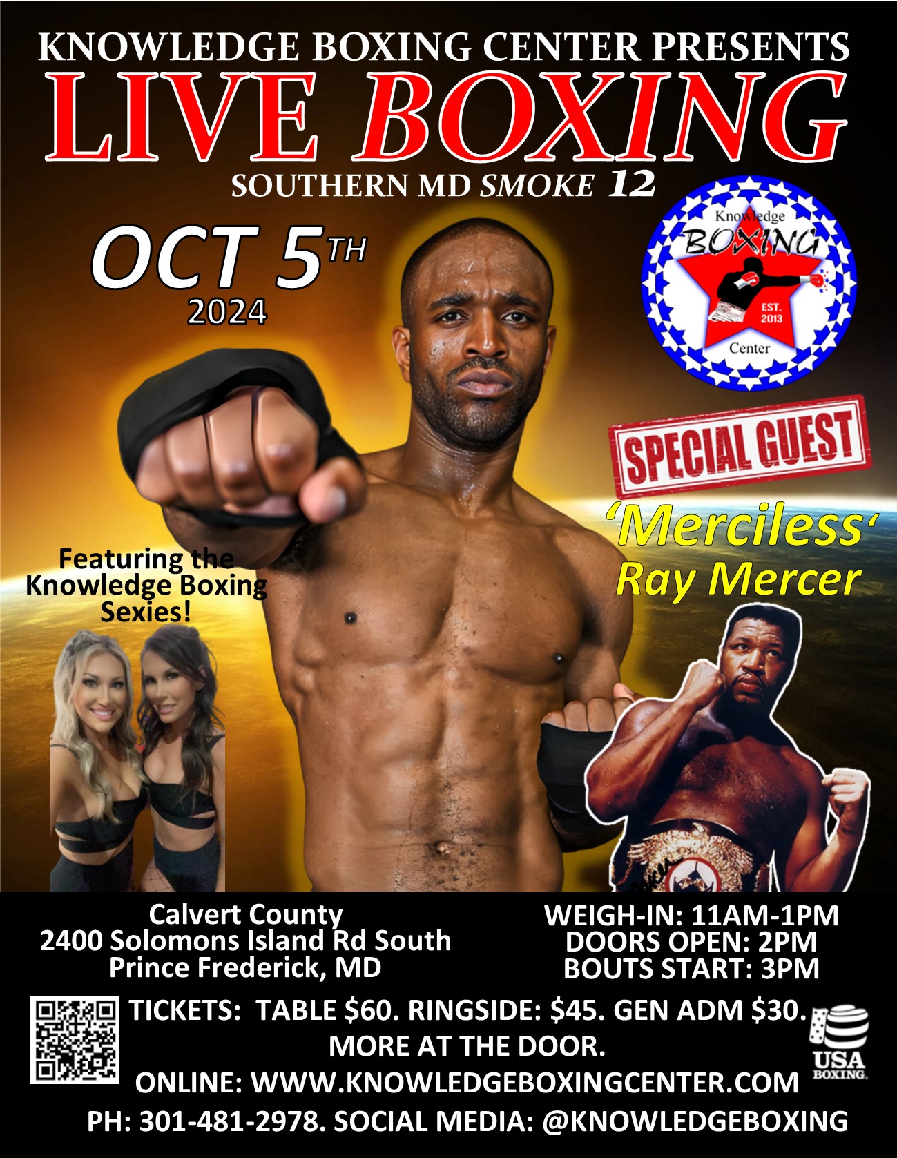 LIVE BOXING! presented by Knowledge Boxing Center: SOMD Smoke 12 in ...
