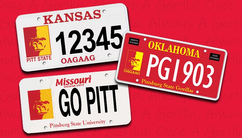 Pittsburg State Gorilla License Plates
